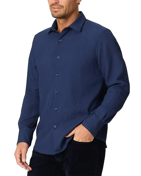 Robert Graham Devonshire Long Sleeve Woven Shirt - Navy