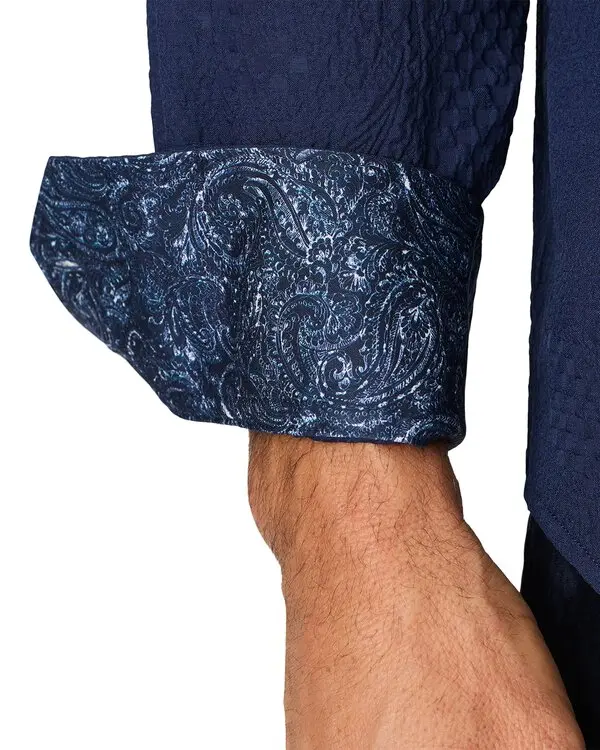 Robert Graham Devonshire Long Sleeve Woven Shirt - Navy