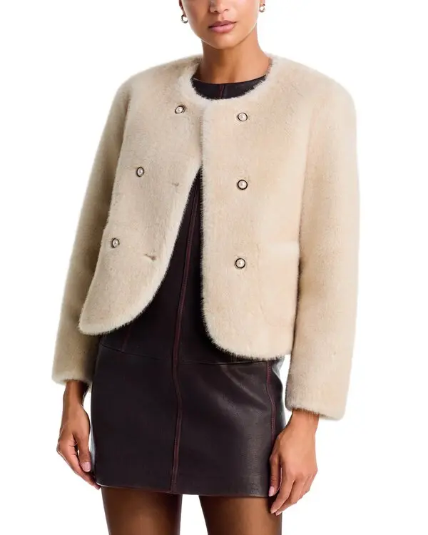 Aqua Faux Shearling Jacket Exclusive
