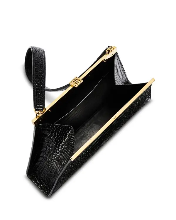 ANINE BING Anine Croc Embossed Leather Shoulder Bag