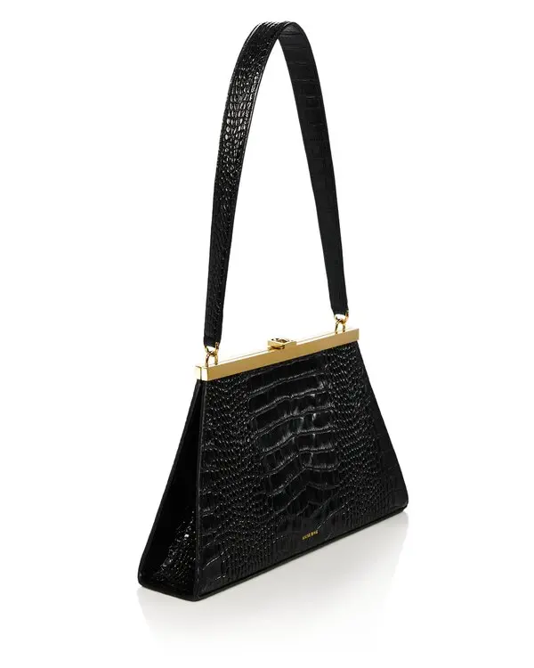 ANINE BING Anine Croc Embossed Leather Shoulder Bag