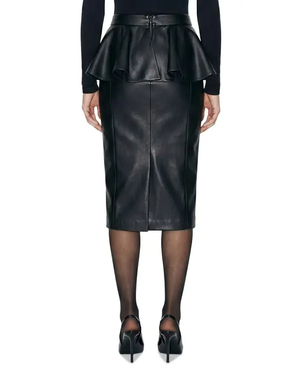 Ronny Kobo Junie Faux Leather Peplum Skirt