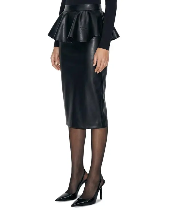 Ronny Kobo Junie Faux Leather Peplum Skirt