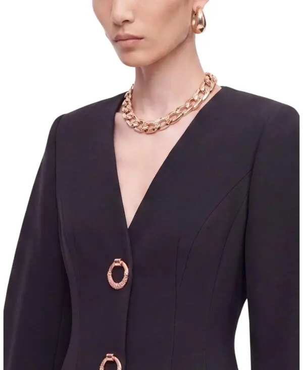 NOCTURNE Ring Button Wrap Front Jacket