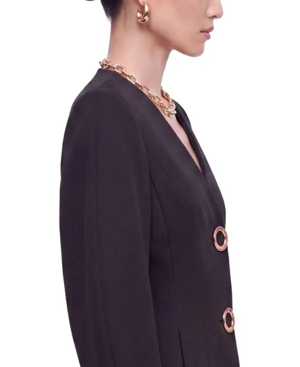 NOCTURNE Ring Button Wrap Front Jacket