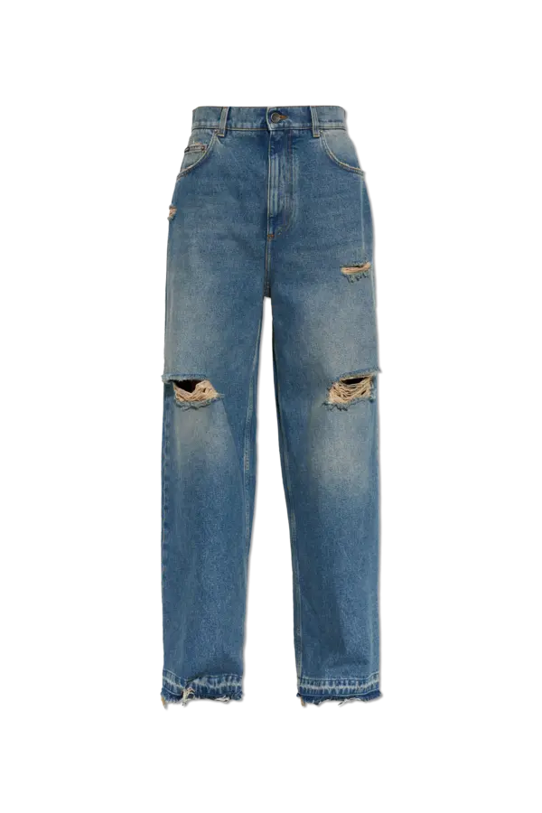 Dolce & Gabbana Distressed Boyfriend Jeans In Vintage Finish By - Blue