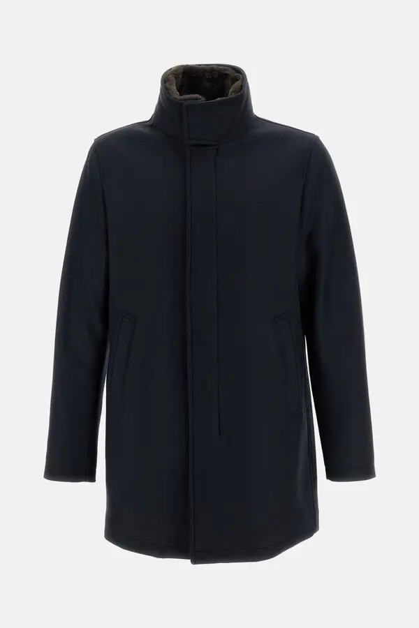 Herno Ecowool + Light Faux Fur Coat - Multicolor