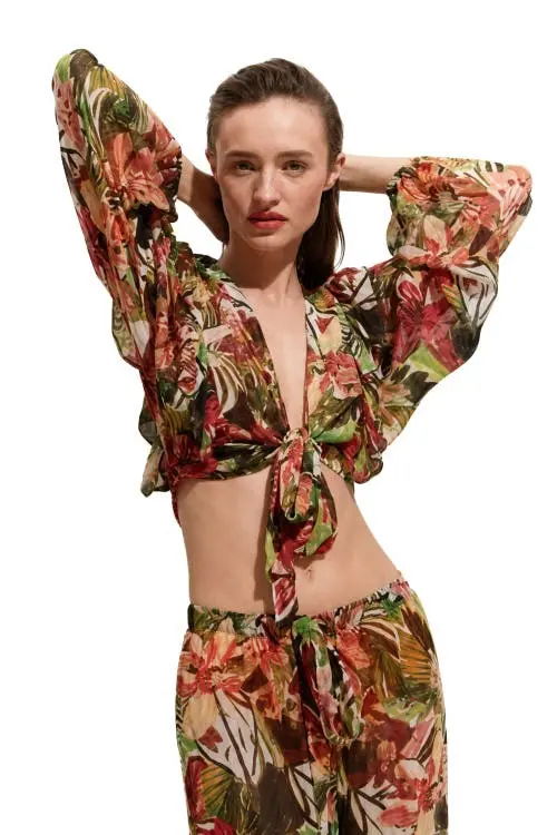AYJE Flowers Anemon Tee Top - Red