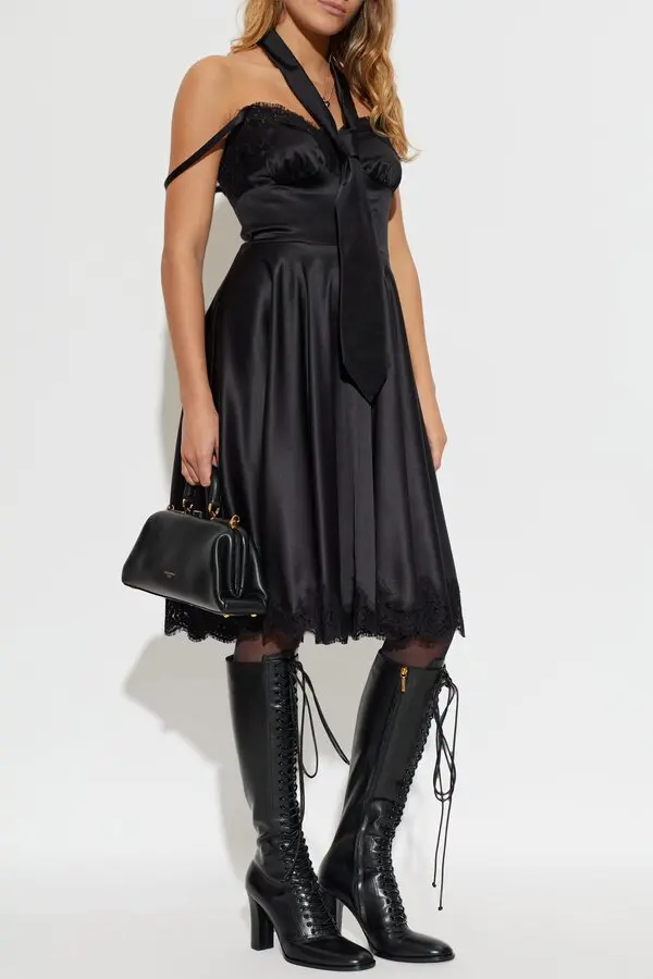 Dolce & Gabbana Leather Knee-high Lace-up High-heel Boots