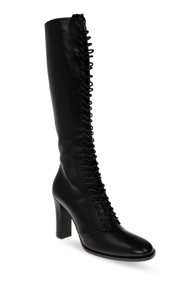 Dolce & Gabbana Leather Knee-high Lace-up High-heel Boots