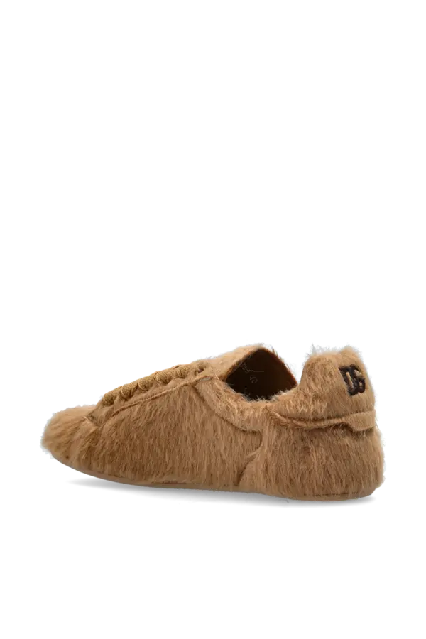Dolce & Gabbana Fur-trimmed Low Top Sneakers
