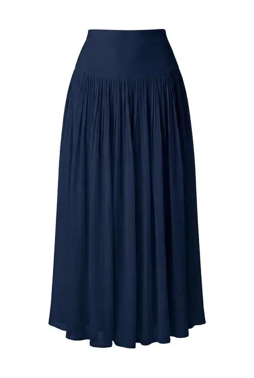 NICHOLAS Tani Godet Maxi Skirt - Ink