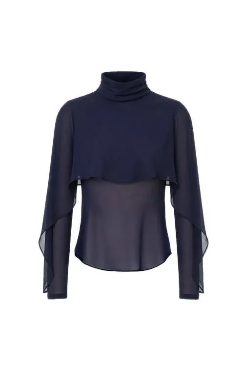 NICHOLAS Dahlia Cape Blouse - Ink