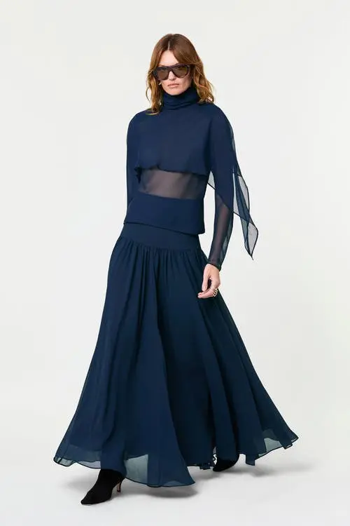 NICHOLAS Dahlia Cape Blouse - Ink