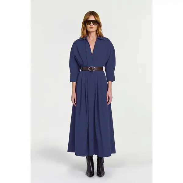 NICHOLAS Lanae V Neck Midi Dress - Ink