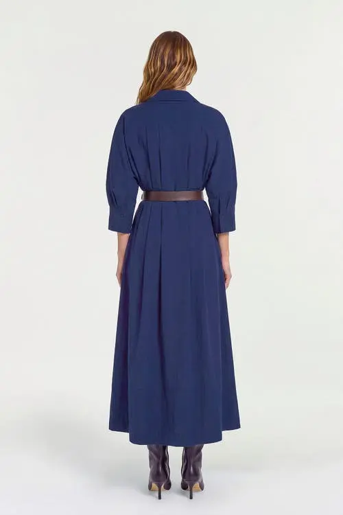 NICHOLAS Lanae V Neck Midi Dress - Ink