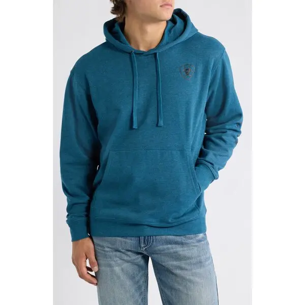 Ariat Logo Graphic Hoodie - Poseidon Heather