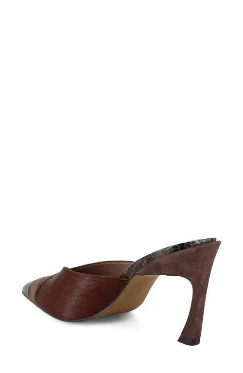 Bcbgmaxazria Ginna Snakeskin Embossed Mule - Chocolate Multi