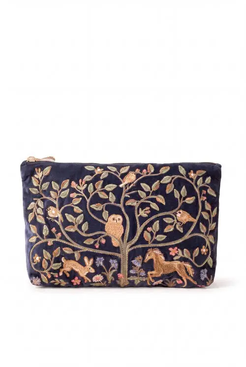 ELIZABETH SCARLETT Tree Of Life Everyday Pouch - Indigo