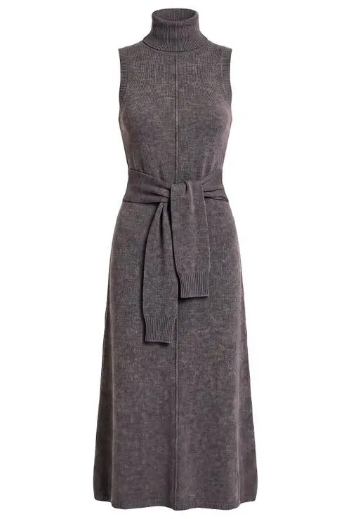 NICHOLAS Zinnia Rollneck Tie Waist Dress