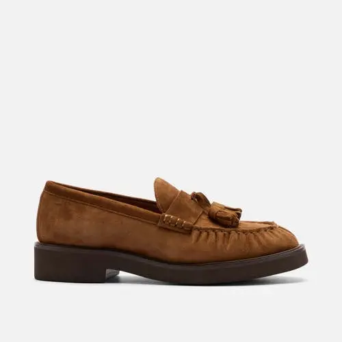 MARC NOLAN Ella Pleated Tassel Loafer - Caramel