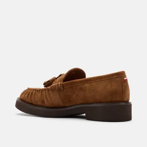 MARC NOLAN Ella Pleated Tassel Loafer - Caramel