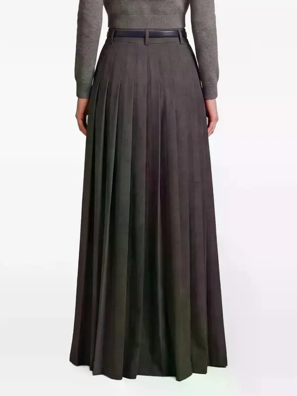 SUTTON NEW YORK Pleated Side-slit Maxi Skirt