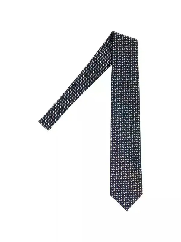 Brioni Patterned-jacquard Silk Tie - Blue