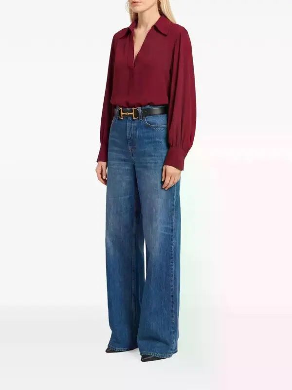 SUTTON NEW YORK V-neck Long-sleeve Blouse