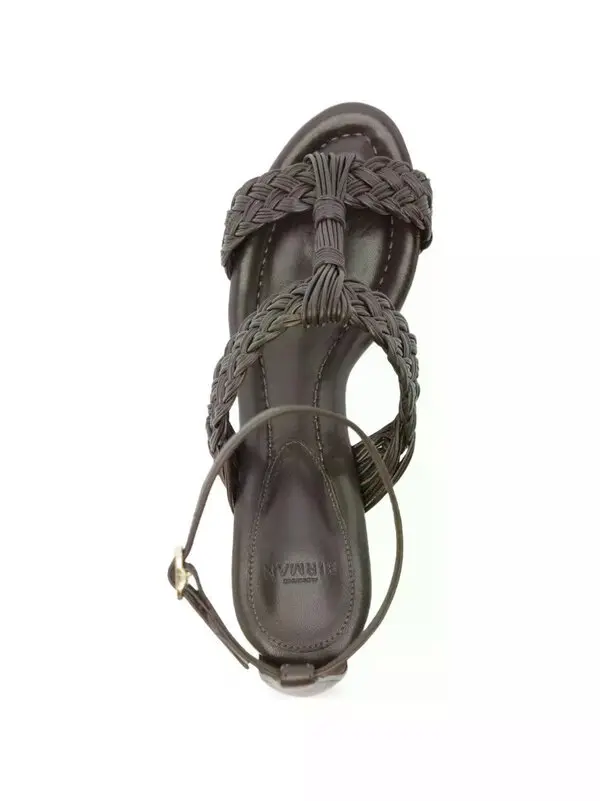 ALEXANDRE BIRMAN Thalia 60 Braided Leather Sandals - Black