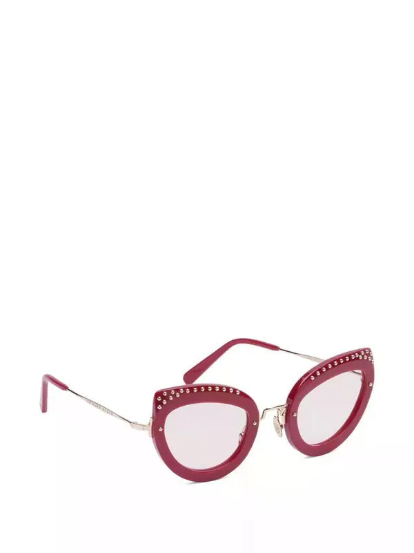 Philipp Plein Jacqueline Stud-embellished Cat-eye Sunglasses - Red