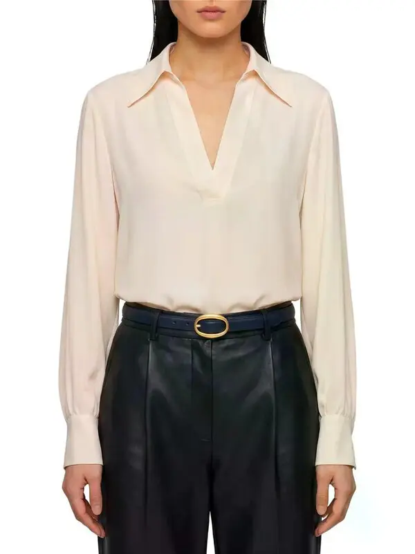 SUTTON NEW YORK V-neck Georgette Blouse