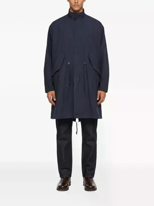 You Must Create Drawstring-waist Fishtail Coat - Blue