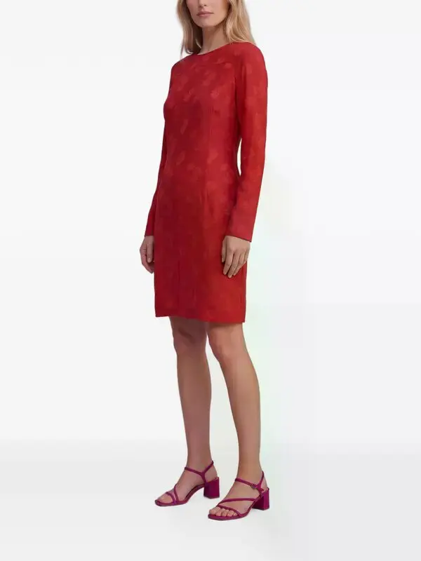 Valentino Garavani Floral-jacquard Long-sleeve Mini Dress