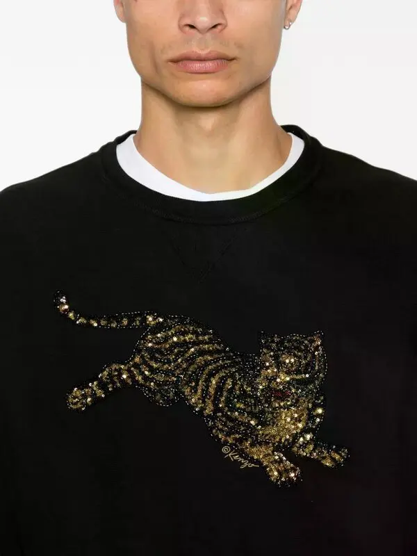 Kenzo Jumping Tiger Sequin-embellished Sweatshirt