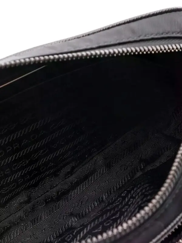 Prada Re-nylon Saffiano Leather Shoulder Bag - Black