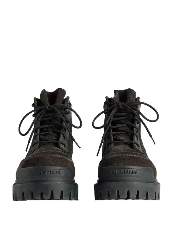 Balenciaga Combat Strike Low Boots In Nubuck, Suede And Cotton Canvas - Multicolor