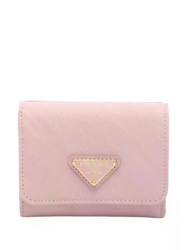 Prada Leather Trifold Wallet - Pink