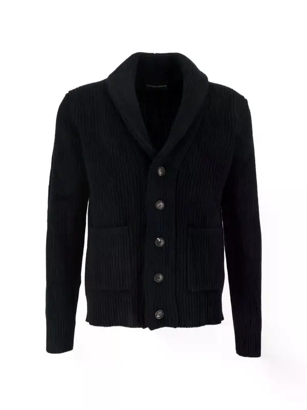 FILIPPO DE LAURENTIIS Shawl-collar Ribbed-knit Cardigan