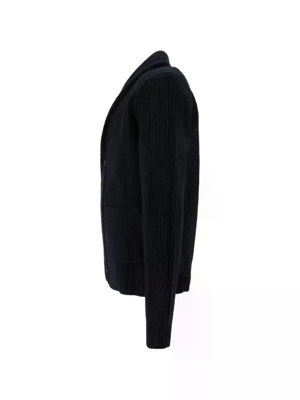 FILIPPO DE LAURENTIIS Shawl-collar Ribbed-knit Cardigan