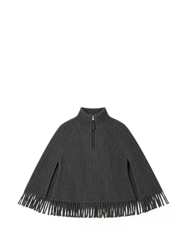 Simkhai Danni Fringe-trimmed Cape Sweater