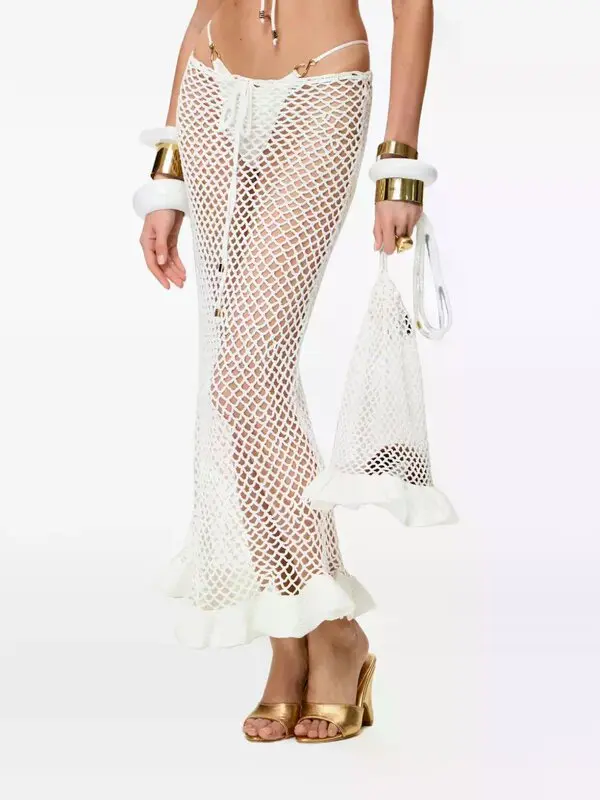 KOROBEYNIKOV Crocheted Ruffled Beach Bag