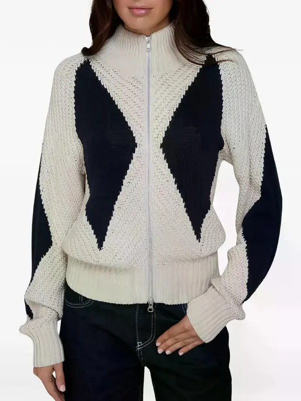 Autumn Cashmere High-neck Zip-up Cardigan