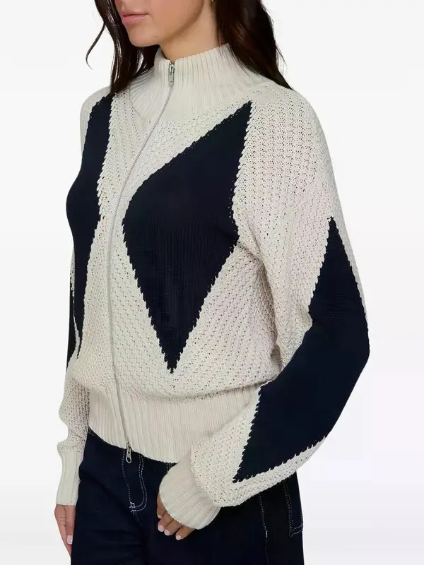 Autumn Cashmere High-neck Zip-up Cardigan
