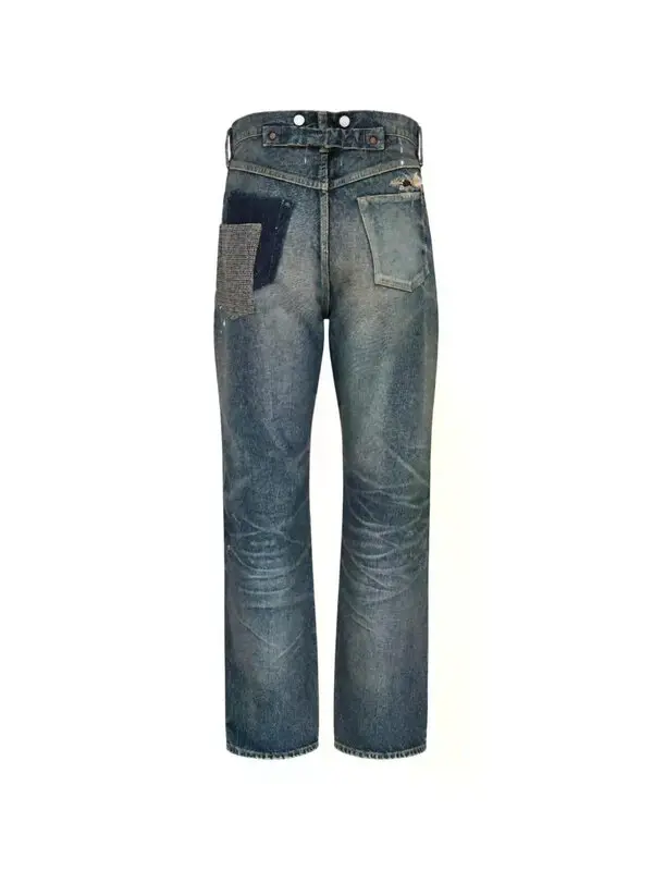 Comme Des Garçons Distressed Patchwork Jeans - Blue