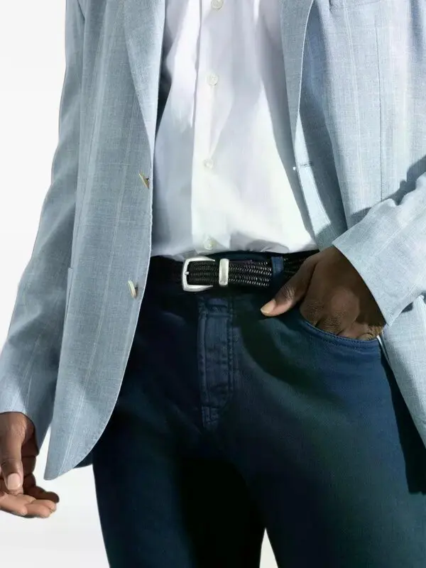 Eleventy Waxed Twisted Leather Belt - Brown