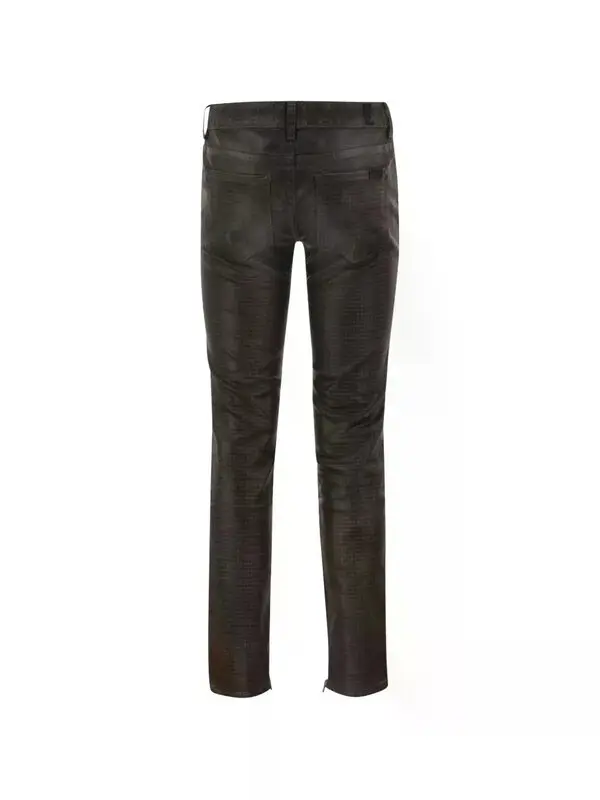 7 For All Mankind Y2k Skinny Houndstooth-pattern Zipped-hem Jeans