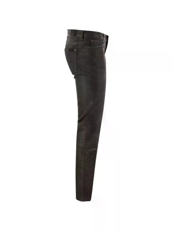 7 For All Mankind Y2k Skinny Houndstooth-pattern Zipped-hem Jeans