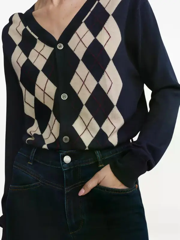 DL1961 Argyle V-neck Cardigan