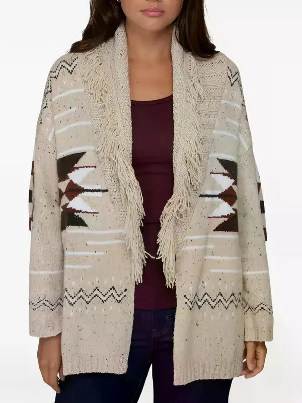 Autumn Cashmere Fringed Shawl-collar Jacket
